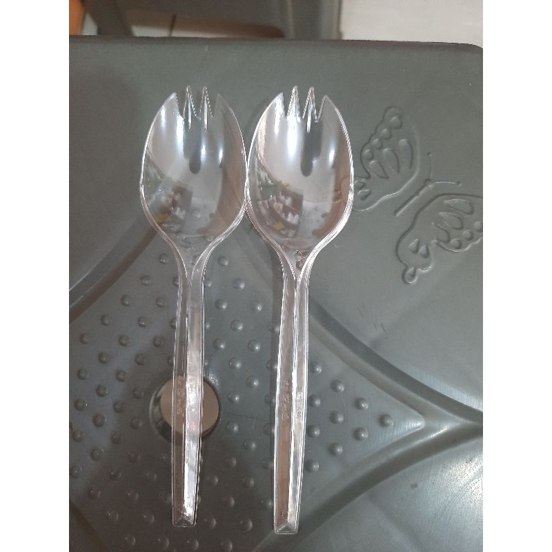 Jual Sendok half fork / spork Bening UNO isi 100pcs | Shopee Indonesia