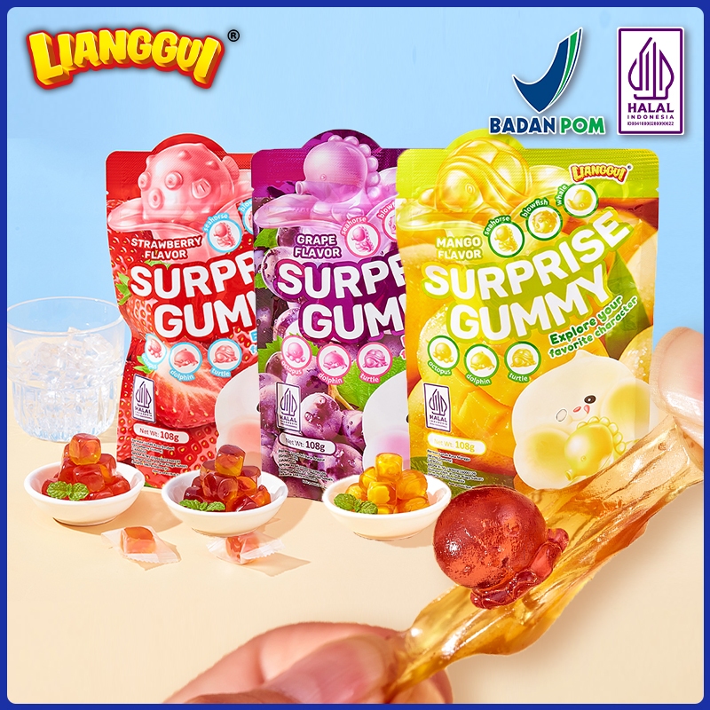 Jual Permen Jelly Halal 3 Rasa Mangga, Anggur, Strawberry Candy Buah ...