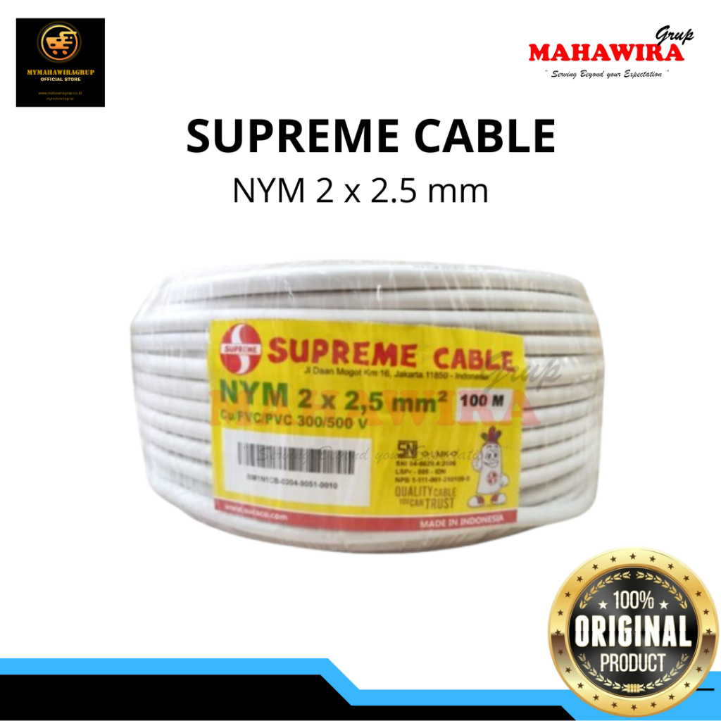 Jual Supreme NYM 2 X 2,5 mm - Kabel Listrik Per Meter | Shopee Indonesia