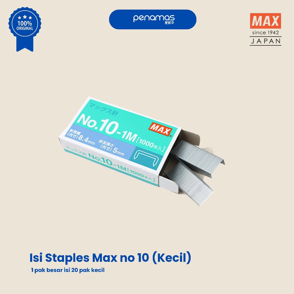 Jual ISI STAPLES NO 10 MAX / 1 PAK BESAR | Shopee Indonesia