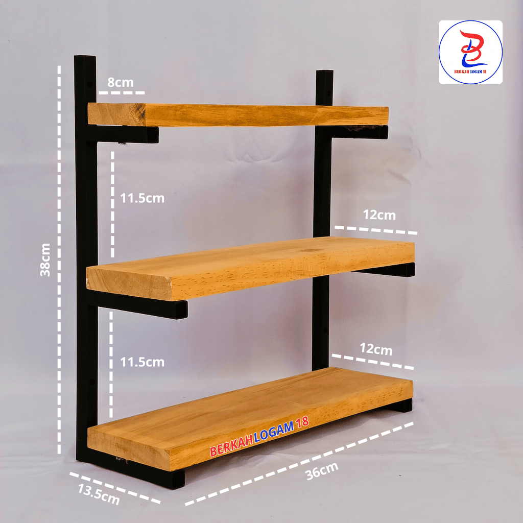 Jual Rak Display Bahan Rangka Besi Dengan Papan Kayu | Rak Dapur | Rak ...