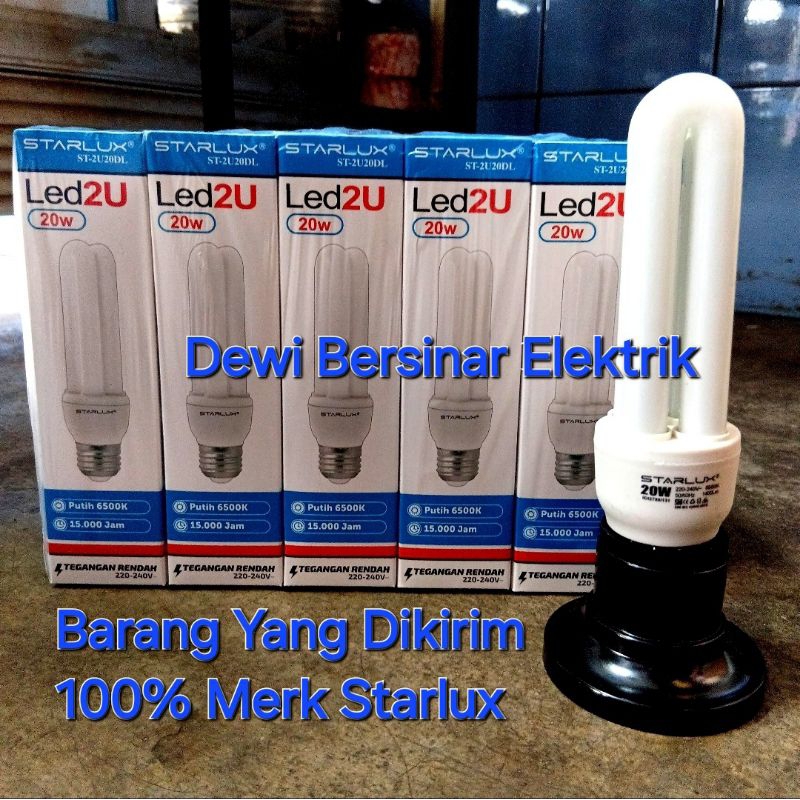 Jual Starlux Lampu PLC LED 20W 2U Fitting E27 SNI Cahaya Putih - Lampu ...