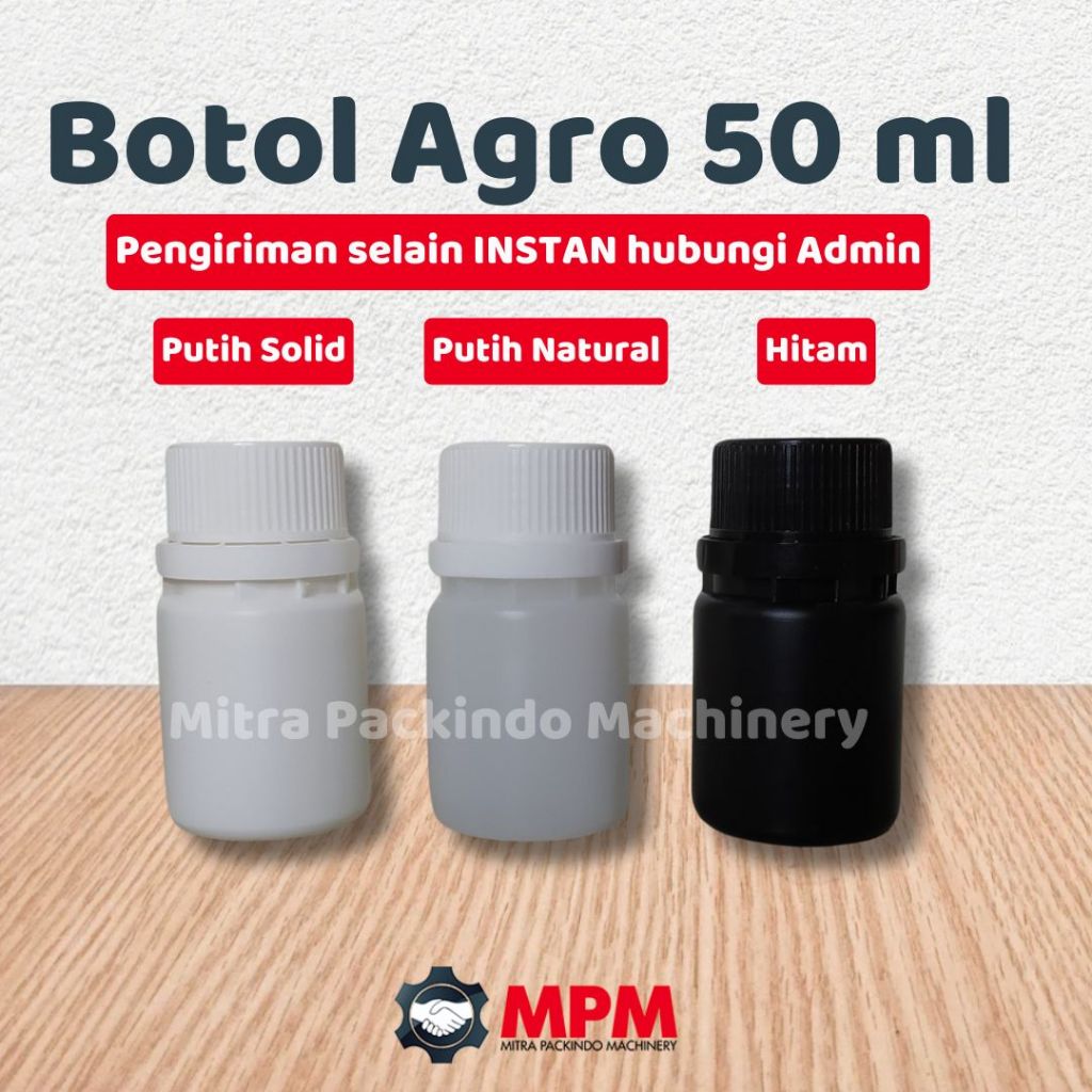 Jual Botol Agro HDPE PREMIUM TEBAL Putih Hitam 50ml Kecil / Botol Labor 50 ml | Shopee Indonesia