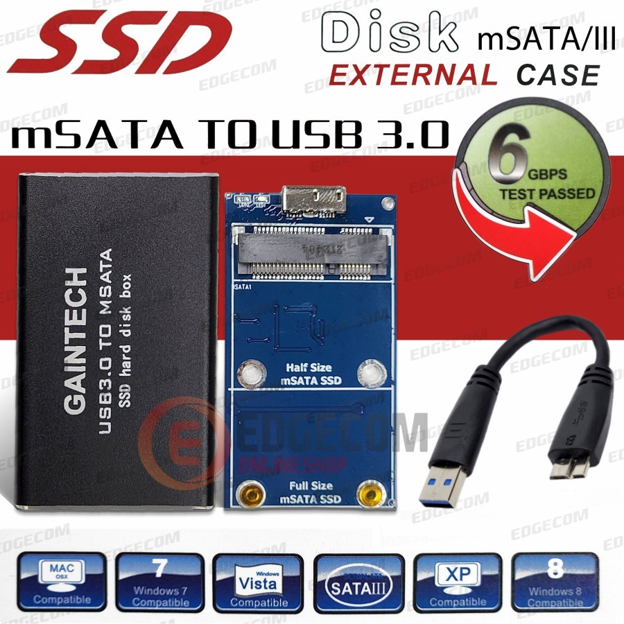 Jual Casing External USB 3.0 to MSATA SSD Hard disk box Gaintech ...