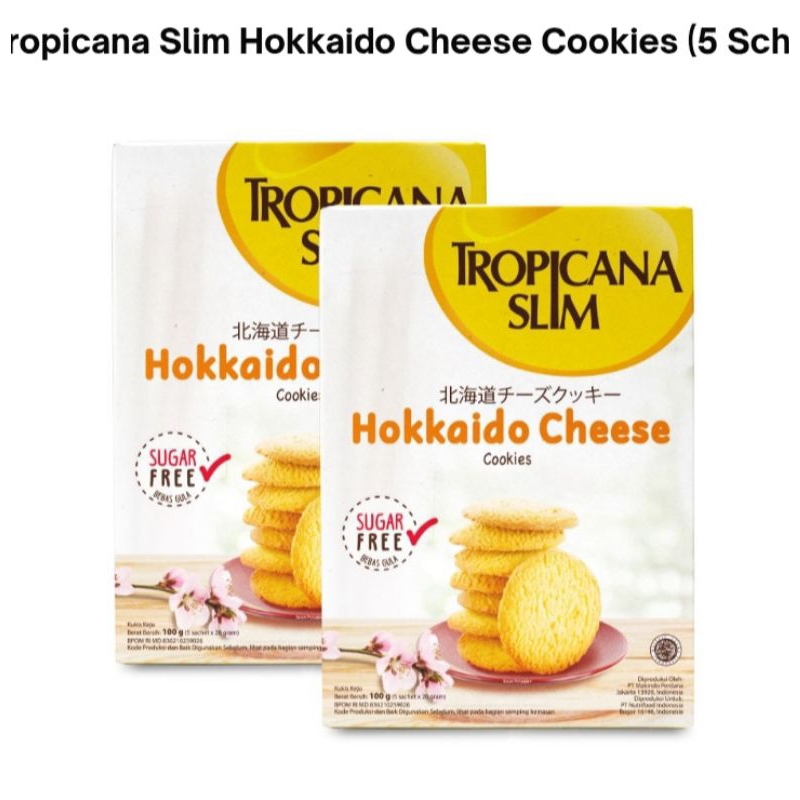 Jual TWINPACK Tropicana Slim Hokkaido Cheese Cookies 5 Sachet - Snack Bebas Gula, 100 Kalori ...