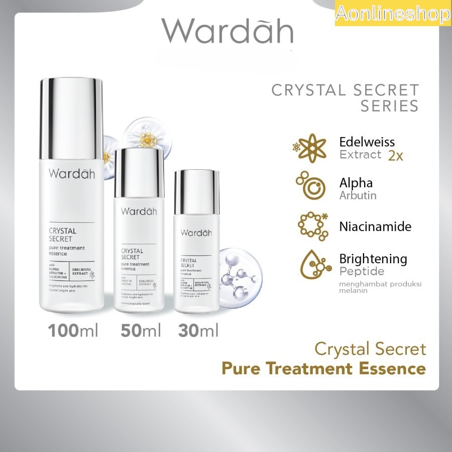 Jual Wardah Crystal White Secret Pure Treatment Essence Serum Toner AS ...