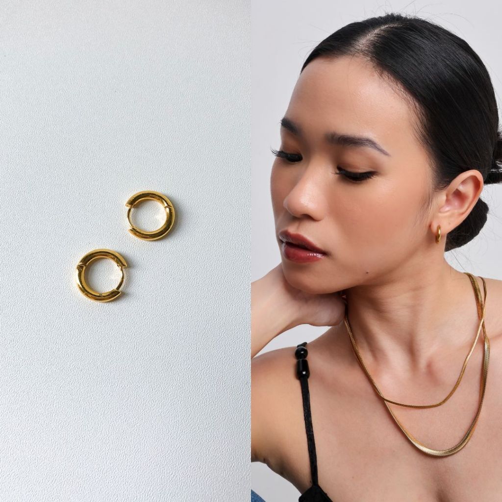 Jual Unnecessary Studio | DAVID Earrings | Anting Hoop Titanium Steel 1cm – Anting Daily Anti ...