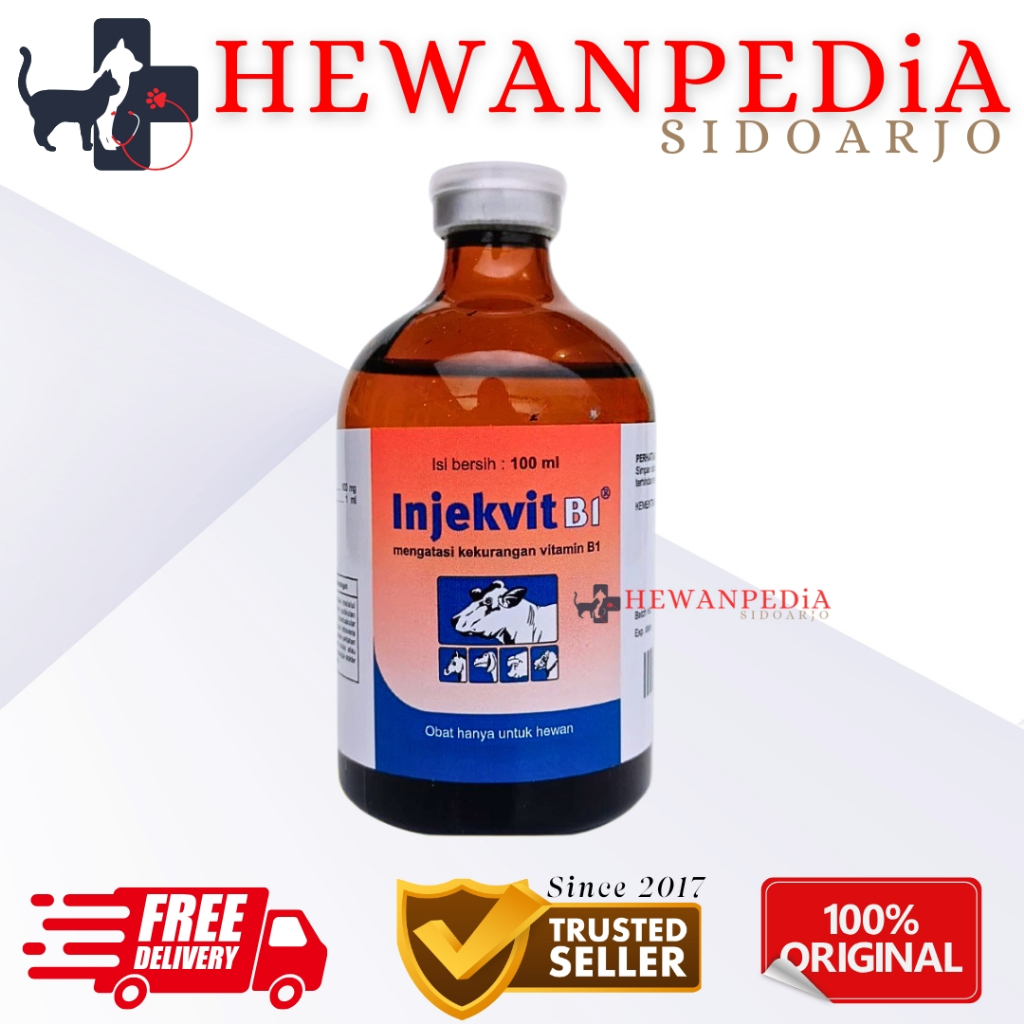 Jual INJEKVIT B1 100 ml - Mengatasi Hewan Kekurangan Vitamin B1 Untuk ...