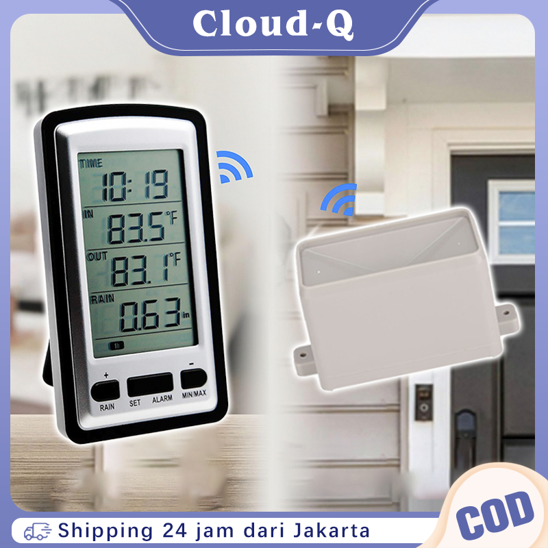 Jual Rain Gauge Alat Ukur Curah Hujan Dan Suhu Wireless Sensor Curah ...