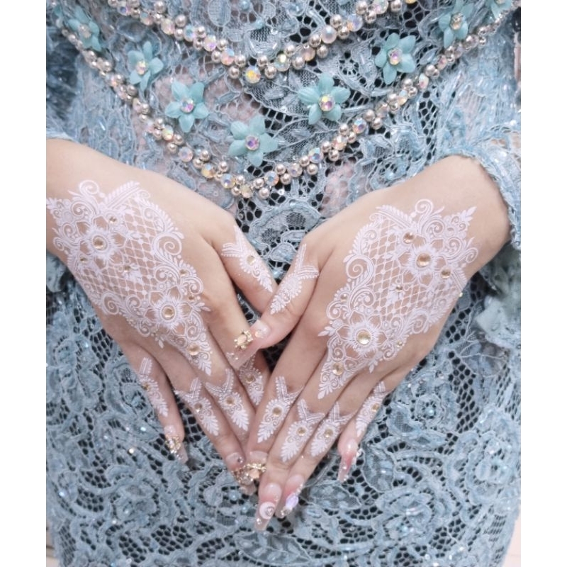 Jual Hena Tempel Putih (Instan)/Hena Tatto Pengantin Temporer | Shopee ...