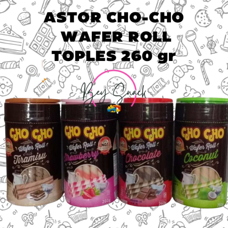 Jual ASTOR CHO CHO WAFER ROLL 260 gr - COKLAT/ STRAWBERRY/COCONUT ...