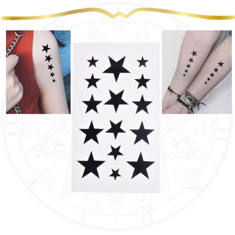 Jual sticker tato temporer bintang tattoo temporary gambar bintang ...