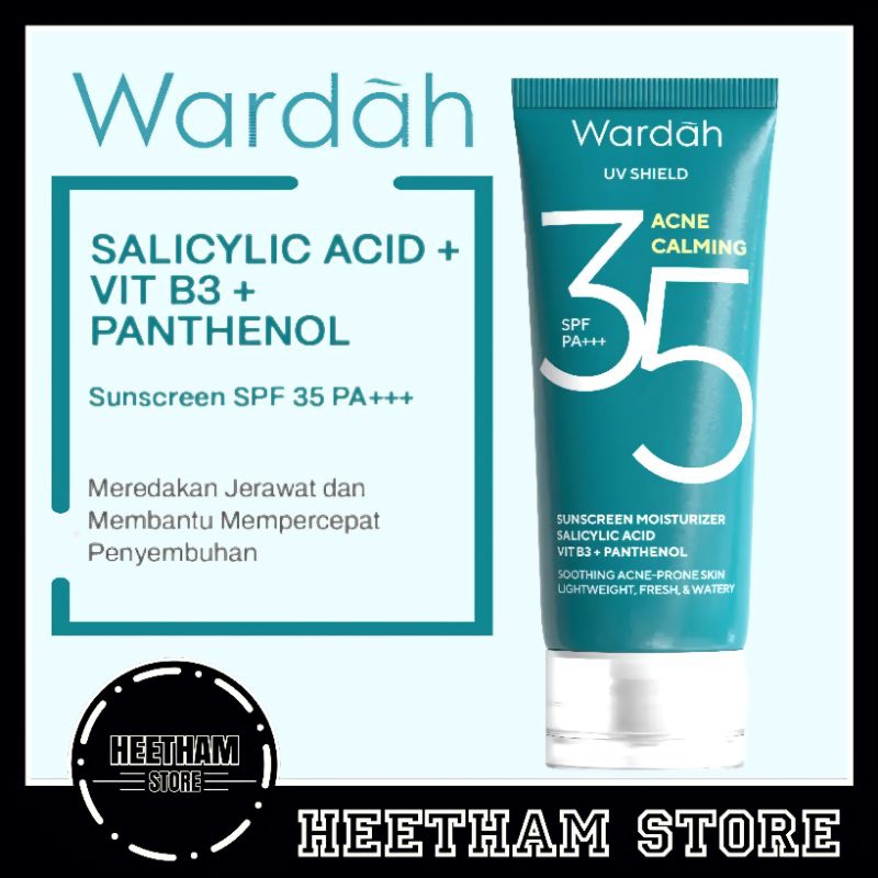 Jual WARDAH UV SHIELD ACNE CALMING SUNSCREEN MOISTURIZER SPF 35 PA ...