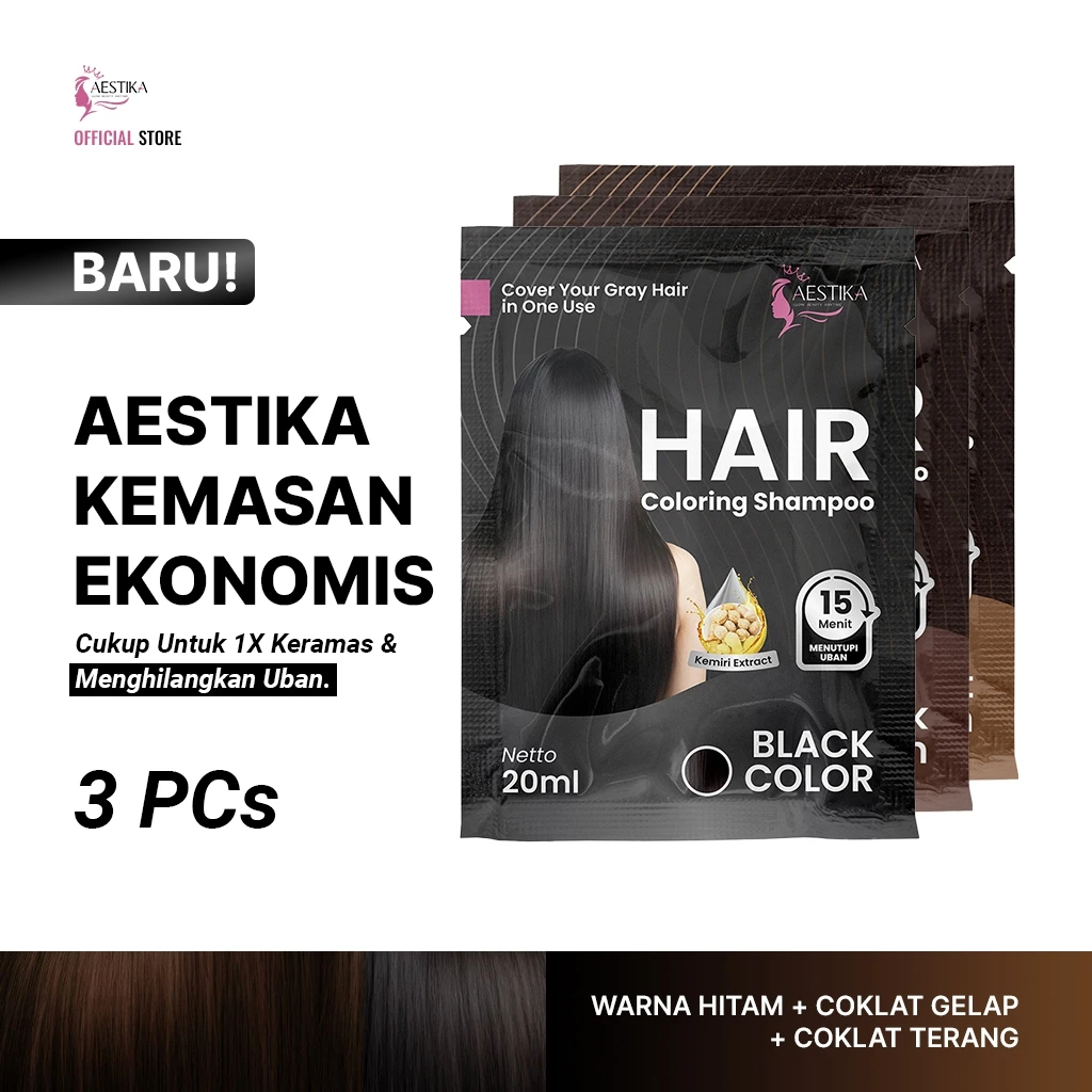 Jual {Sachet} PROMO SPESIAL - Aestika Shampoo Penghitam Rambut/Uban 1 ...