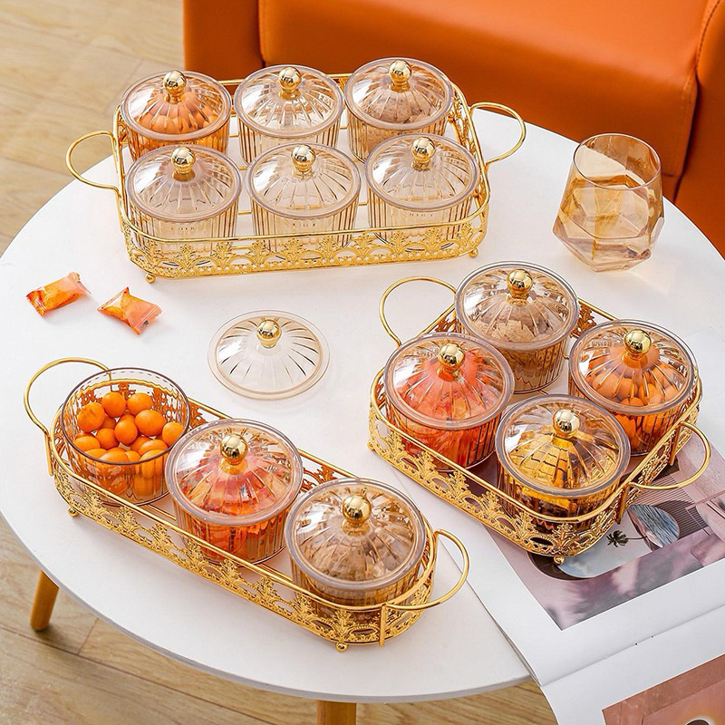 Jual DNICEHOME Snack Tray Toples Bulat Akrilik Dengan Nampan Minimalis ...