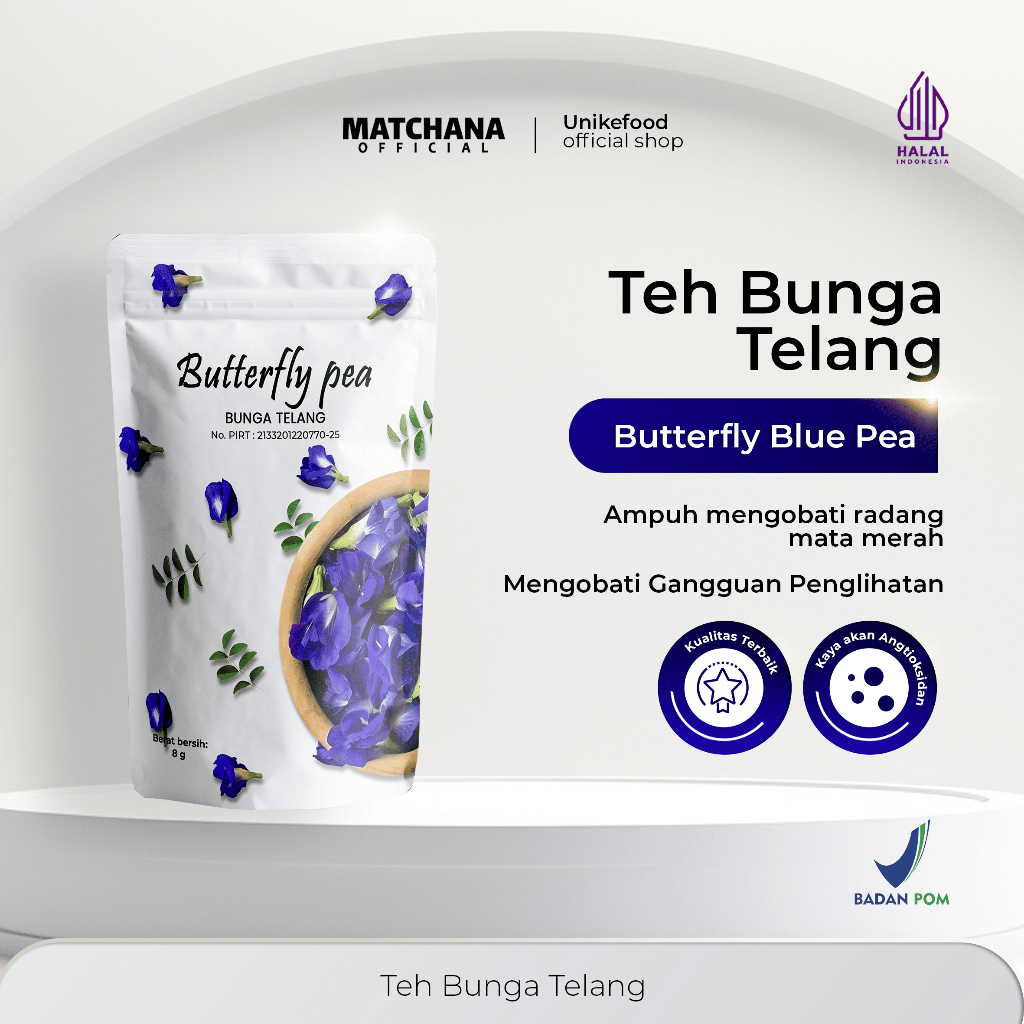 Jual Unikefood Teh Bunga Telang, Butterfly Blue Pea Tea, Pewarna Alami ...