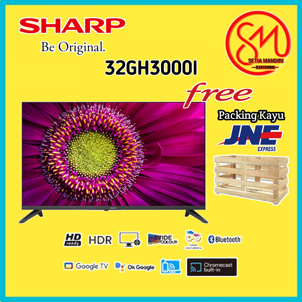 Jual [KARGO] SHARP Smart Google TV LED 32 Inch HD-Ready Digital DVB-T2 Chromecast 2T-C32GH3000i ...
