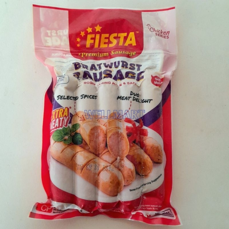 Jual Fiesta Bratwurst Sausage 300gr Sosis Daging Ayam dan Sapi | Shopee ...