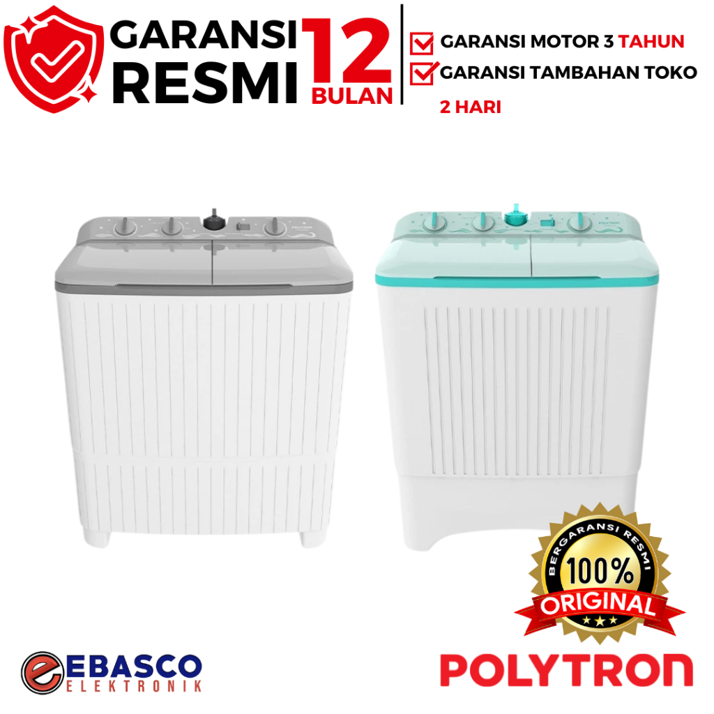 Jual POLYTRON MESIN CUCI 2 TABUNG PWM 1076 Y/G Kapasitas 10 Kg Giant ...