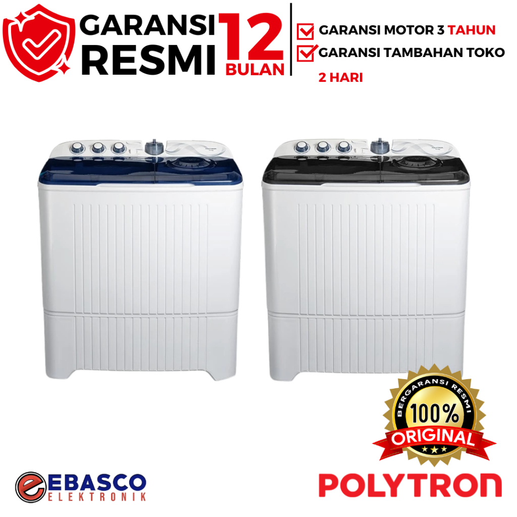Jual POLYTRON Mesin Cuci PWM 1203 B/X 2 Tabung 12 Kg Low Watt ...