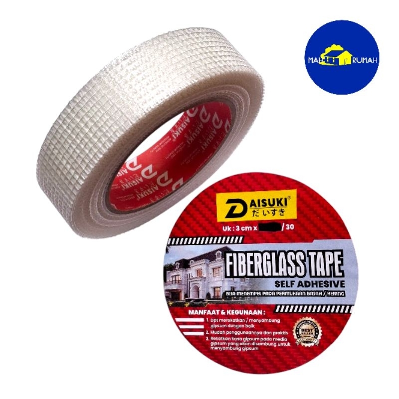 Jual ISOLASI Gipsum Lem Lakban Perban Plafon FIBERGRLASS TAPE 30mm 3cm ...