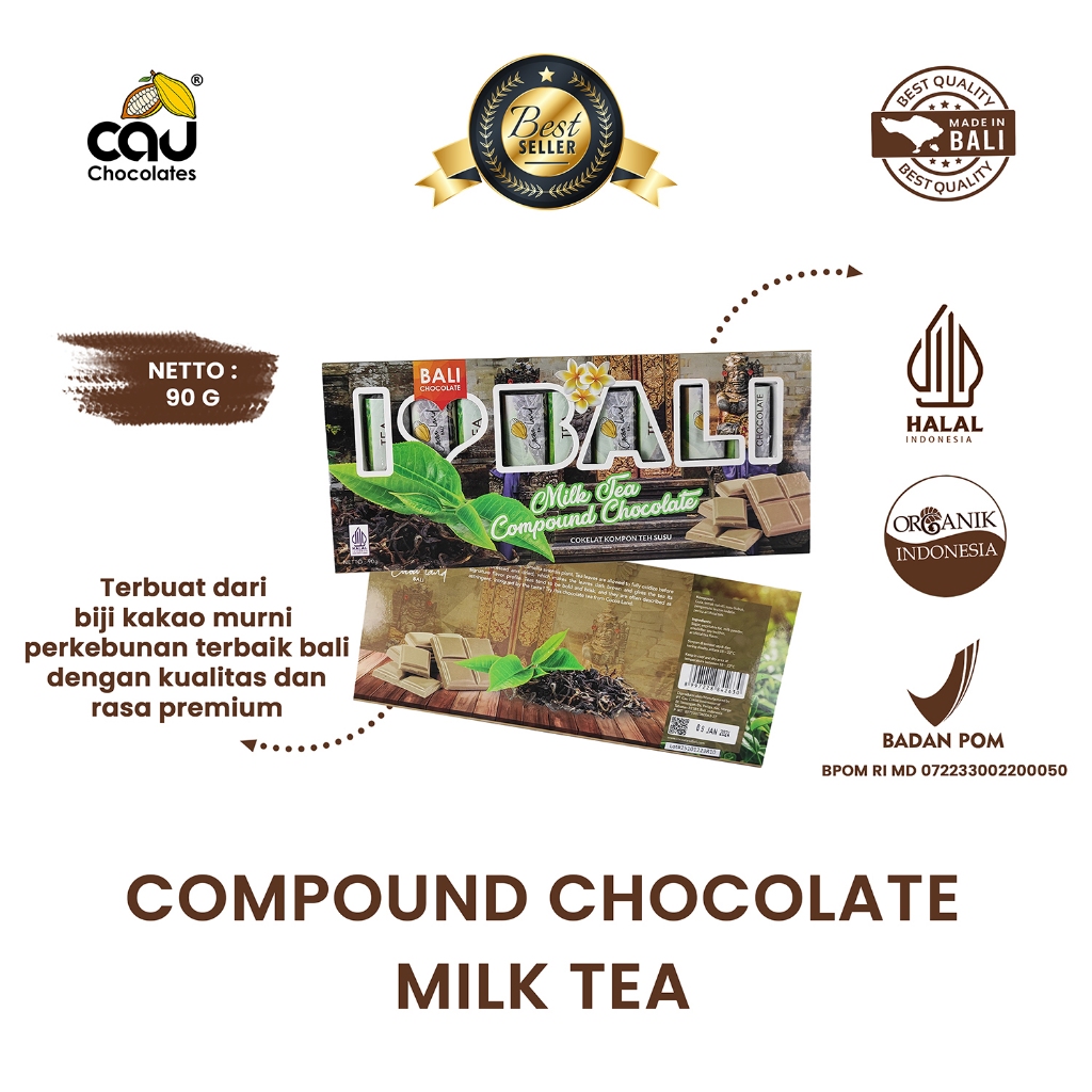 Jual Cocoa Land - Compound Chocolate I Love Bali Tea - 90 gr | Shopee ...