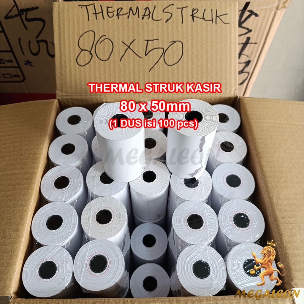 Jual (1 DUS) Kertas Thermal Struk 80x50 Paper Roll Kertas Struk Kasir ...