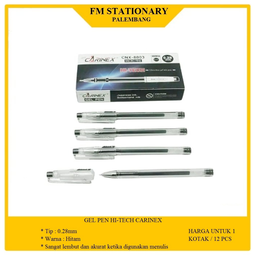 Jual Pena Gel Pen Hi-Tech Micro Fine Carinex CNX-8803 0.28mm (1lusin ...