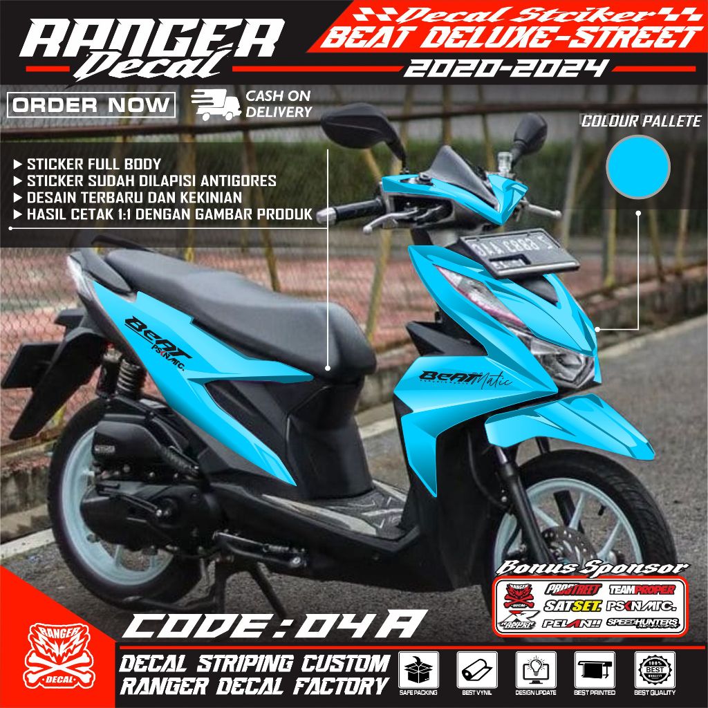 Jual (COD PROMO) TERBARU Decal Sticker Honda Beat Deluxe Street 2020 ...