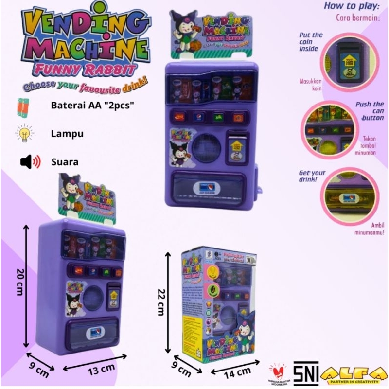 Jual Mainan Anak Mesin Minuman Soda Otomatis Vending Machine Lemari ...