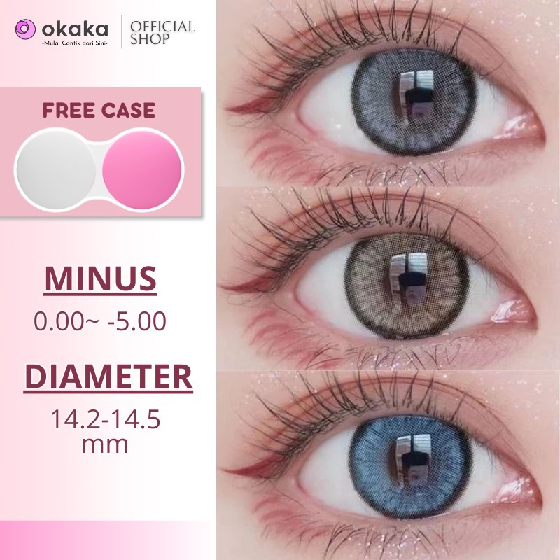 Jual (0.00~-5.00) Okaka Softlens Looks Baby Doll Diameter Besar 14.5 ...
