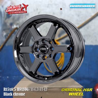 Jual Velg black chrome r15 terbaru hsr rai-s3 lebar 6,5 et42 double pcd ...