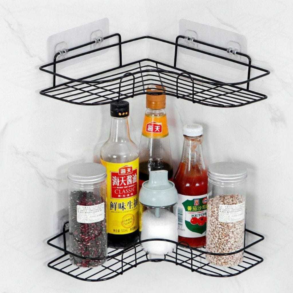 Jual Rak Sudut Kamar Mandi Tempel / Rak Tempel Dinding Dapur Botol ...