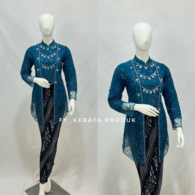 Jual Kebaya Modern kutu baru tille kerah sanghai kebaya wisuda kebaya Novita kombinasi payet ...