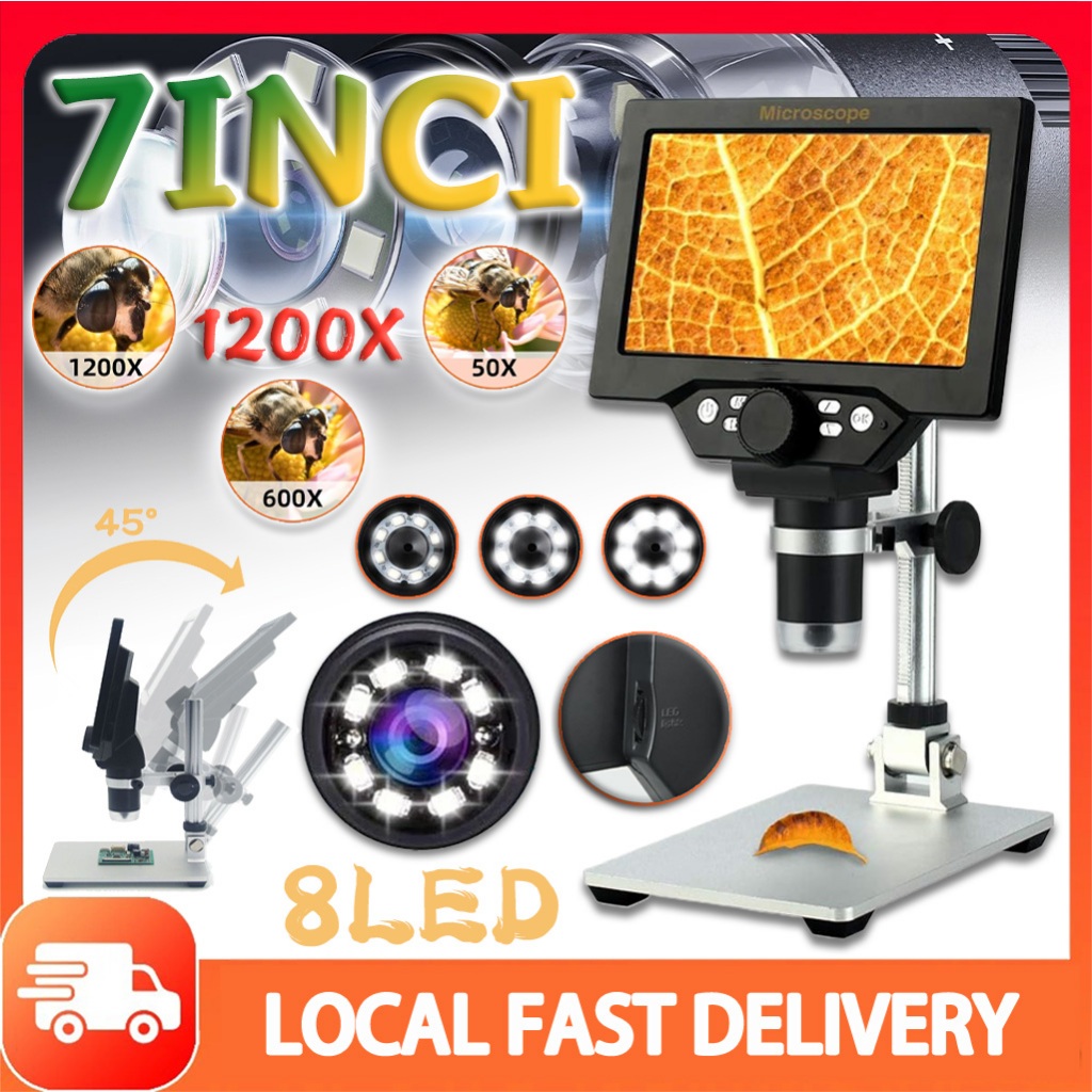 Jual 7 Inch 12MP Mikroskope Digital Alat Pembesar Berkelanjutan Kaca ...