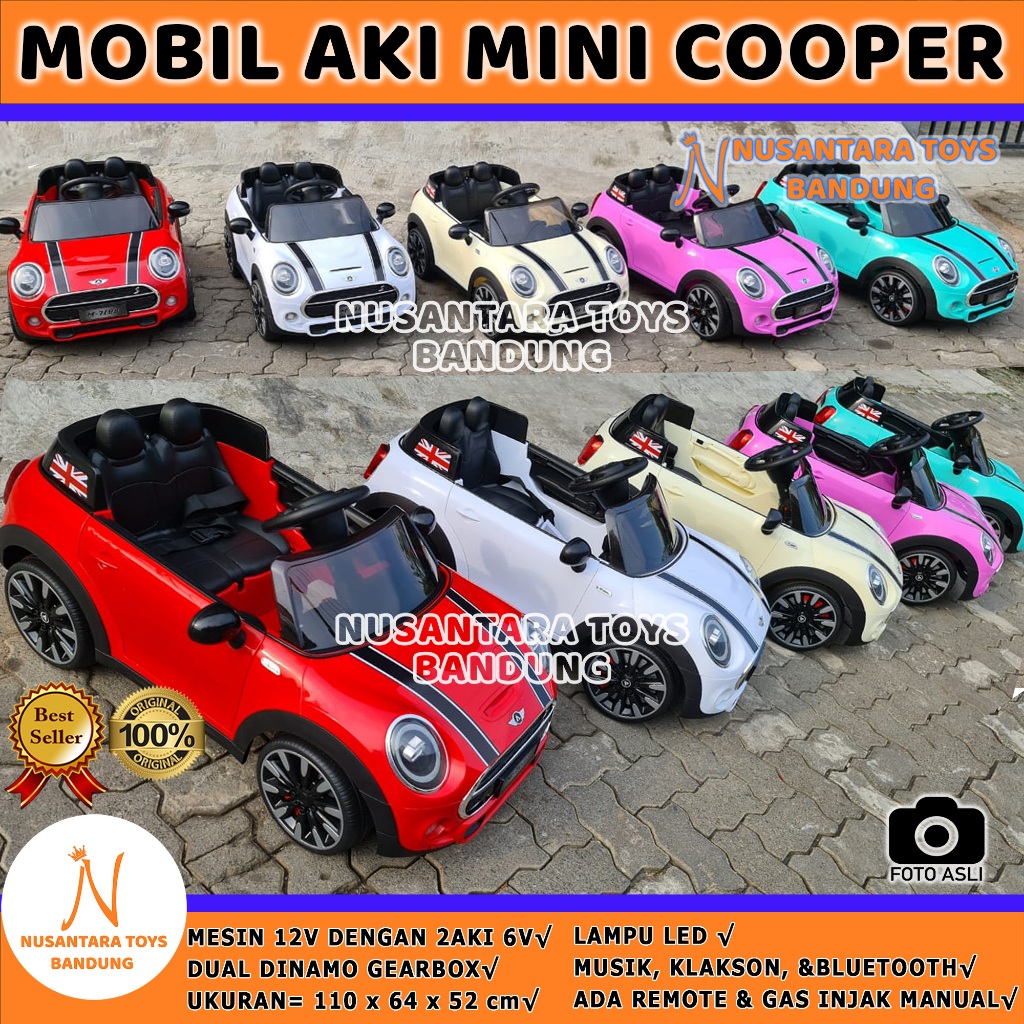 Jual Mobil Aki Anak Mini Cooper Original Mortein PMB M7188 Dual Dinamo ...