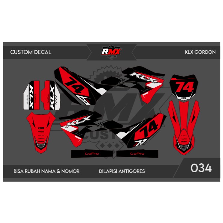 Jual DECAL GORDON FULLBODY (034) DEKAL STIKER KLX 150 GORDON 2016 2017 ...