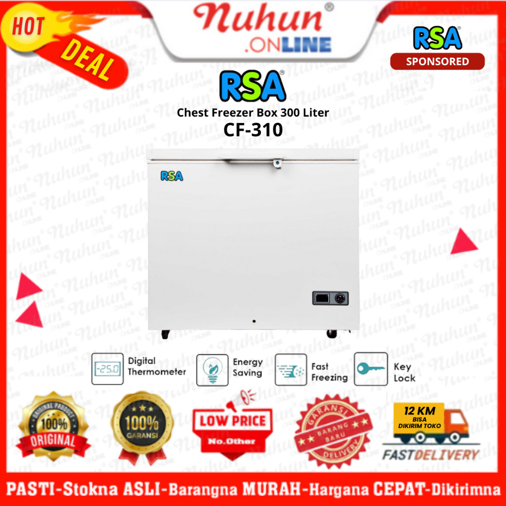 Jual CHEST FREEZER RSA 310 LITER / 310CF / 310-CF [CIANJUR] | Shopee ...