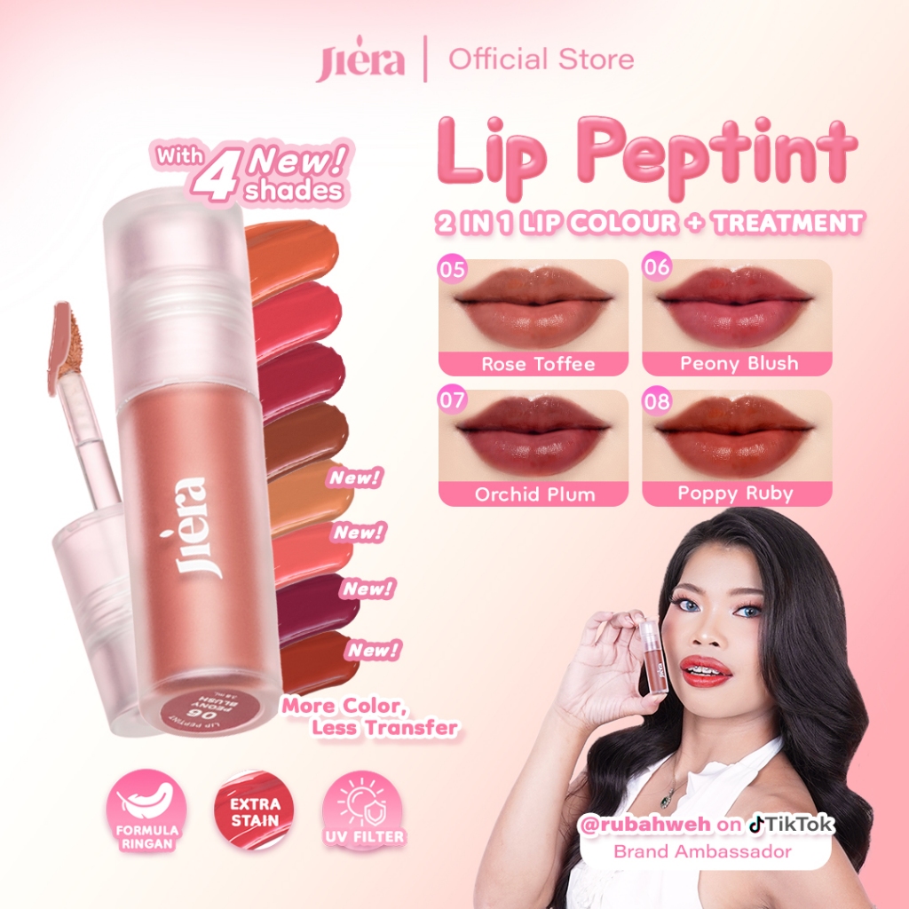 Jual [NEW SHADE] JIERA Lip Peptint with 2 in 1 Function Lip Tint & Lip ...