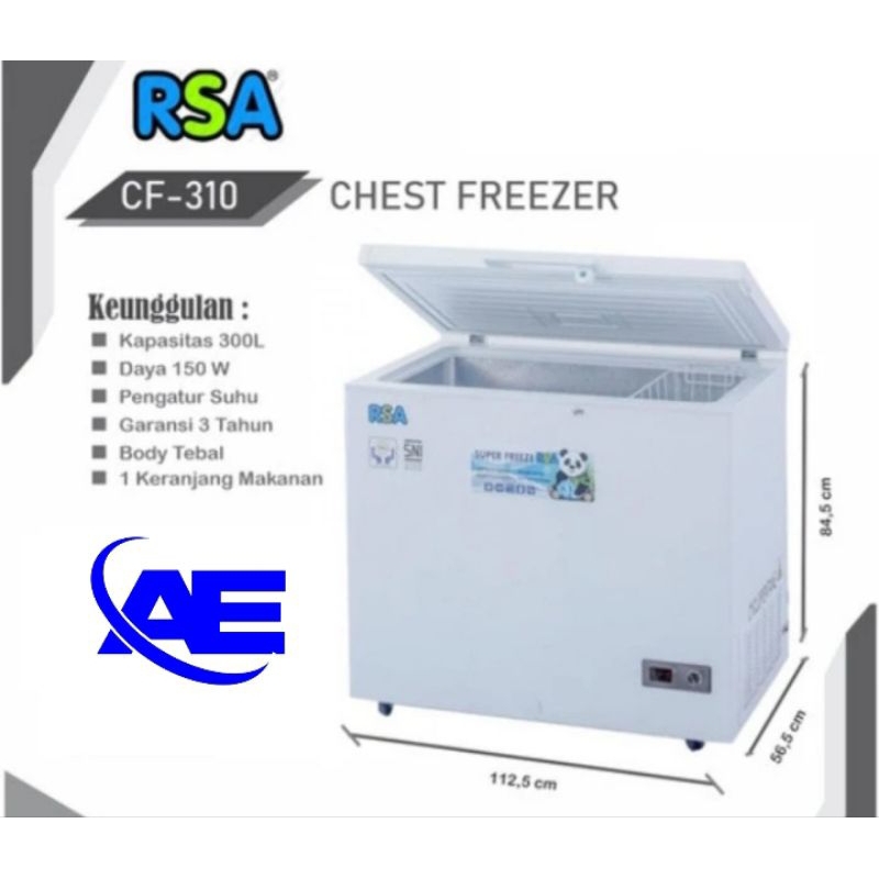 Jual CHEST FREEZER BOX RSA CF 310Q (300L) BERGARANSI RESMI | Shopee ...