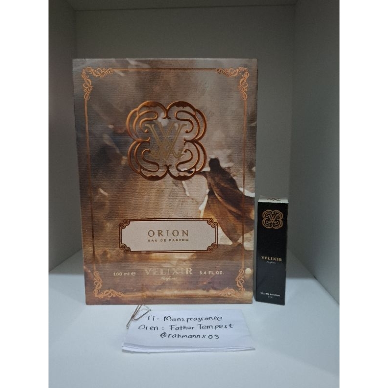 Jual [Ready SEGEL] Parfum Velixir Orion (FREE VIAL VELIXIR) | Shopee ...
