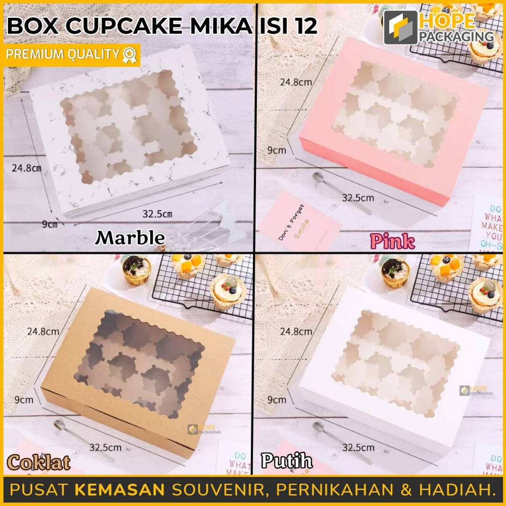 Jual Box Cupcake Mika Isi 12 / Gable Box / Box Cupcake Muffin / Kotak ...