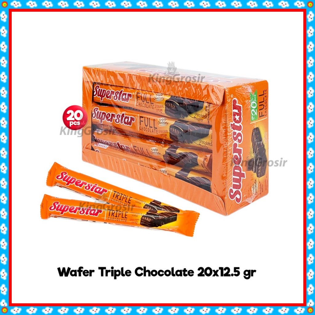 Jual Superstar Wafer Triple Chocolate BOX Isi 20x12.5gr / Wafer ...