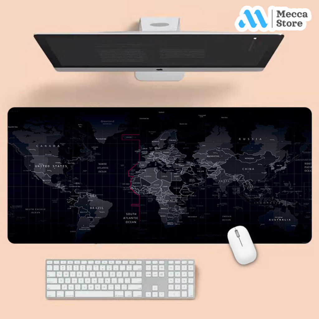 Jual Gaming Mouse Pad Desk Mat Motif Peta Dunia 400x800x3mm | Shopee ...
