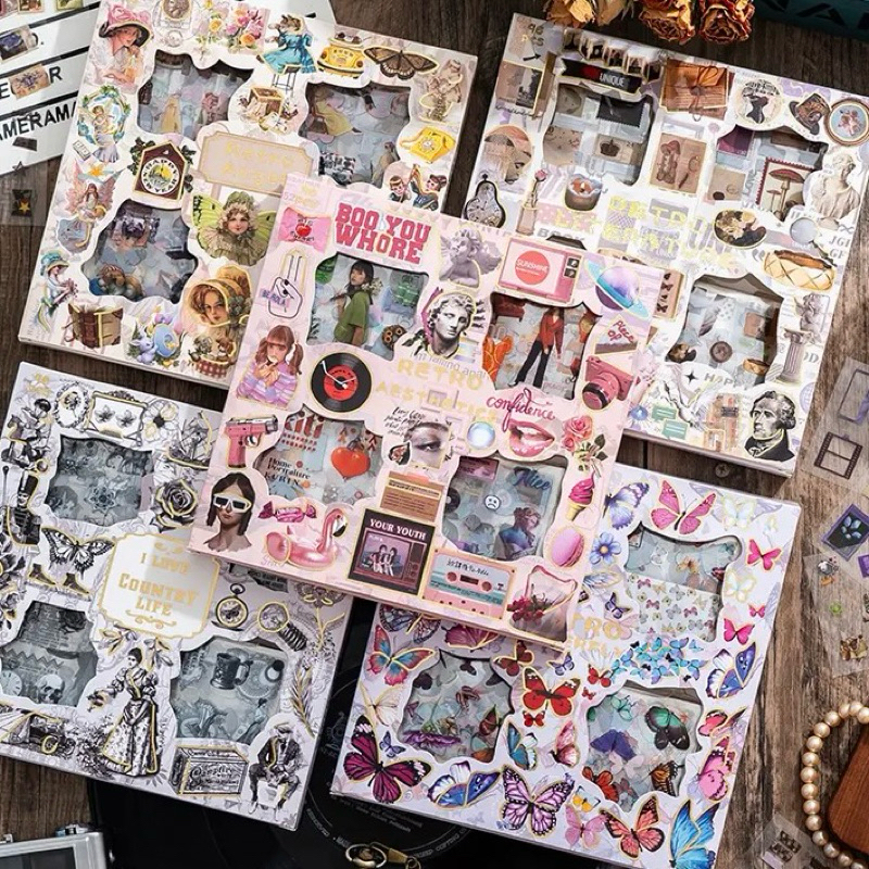 Jual 100 LEMBAR Sticker Journal Butterfly Flower Aesthetic Jurnal DIY ...