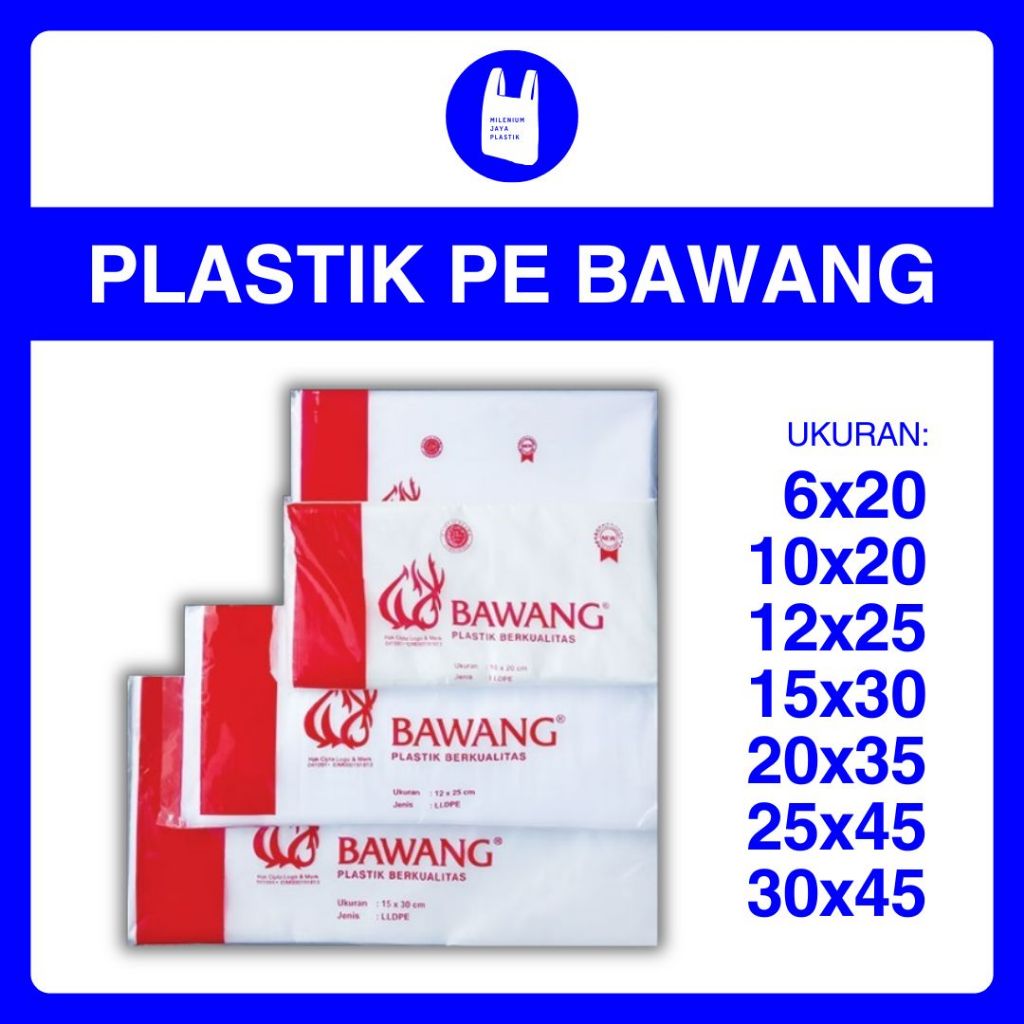 Jual [1 PACK] Kantong Plastik PE Bawang 6x20 10x20 12x25 15x30 20x35 25x45 30x45 | Shopee Indonesia