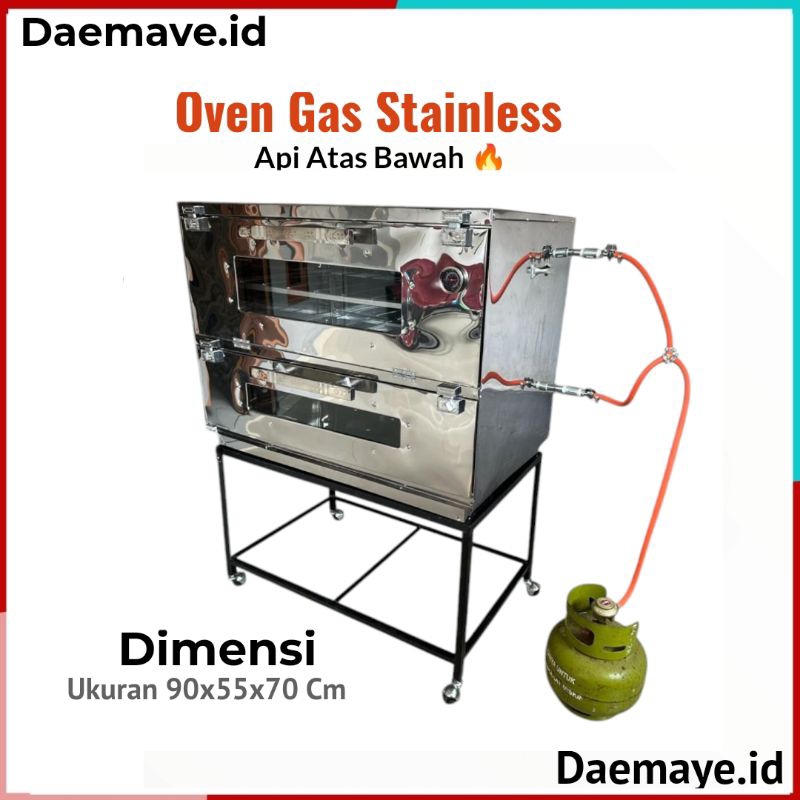 Jual Oven Gas/Oven Api Atas Bawah/Bahan Stainles/Ukuran 90x55x70cm ...