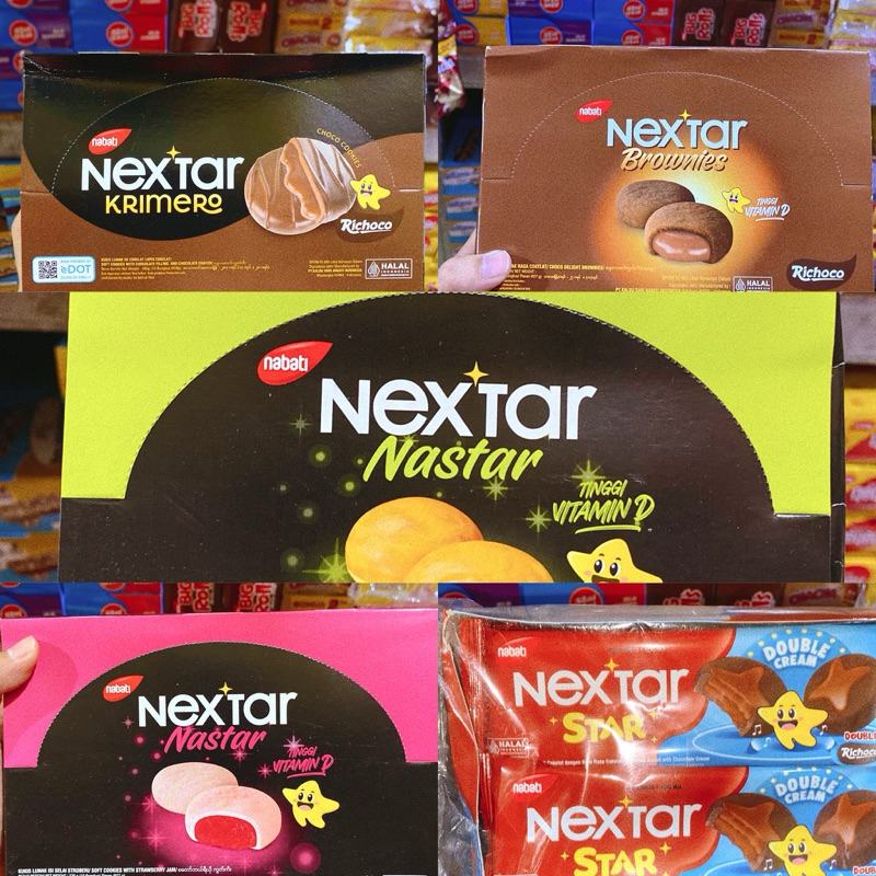 Jual Nextar Nabati Nastar NANAS STRAWBERRY KRIMERO BROWNIES STAR KOREAN ...