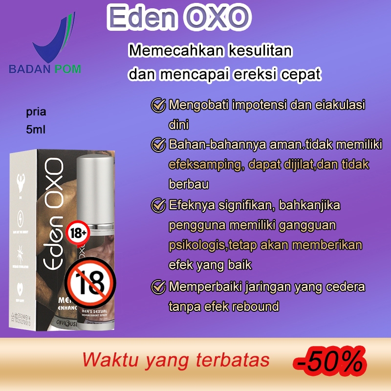 Jual Eden OXO 100% asli Semprotan bantuan ereksi profesional 5ml Perlindungan privasi paket ...