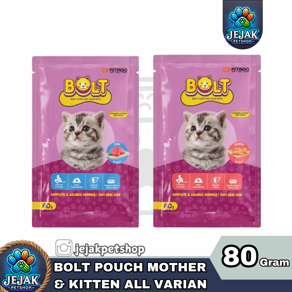 Jual BOLT POUCH MOTHER & KITTEN 80gram ALL Varian / Makanan Basah BOLT ...